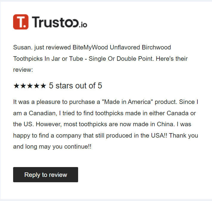 New Customer Review – BiteMyWood