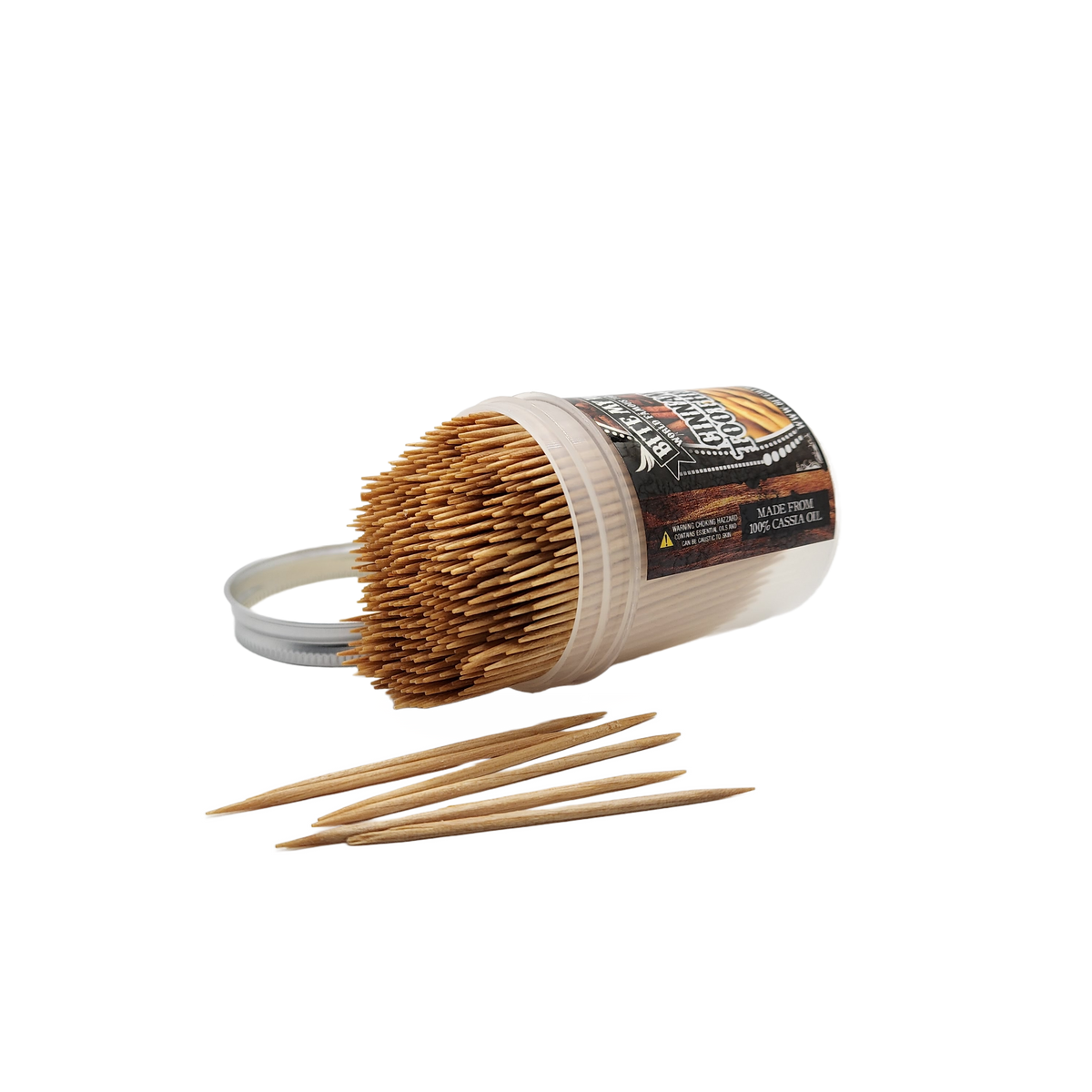 BiteMyWood USA Flavored Birchwood Toothpicks in Plastic Jars Available